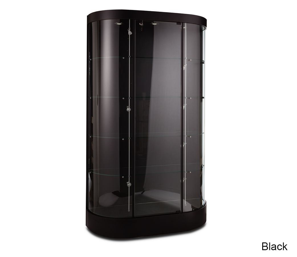 Sophisticated Floor Curved Glass Showcase – Display Connection